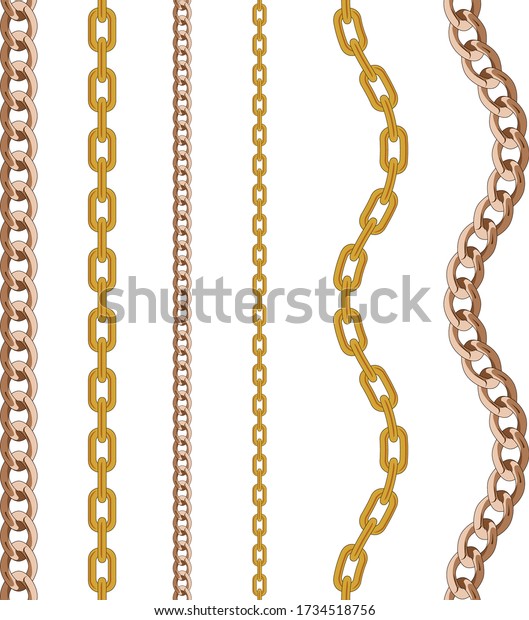 Set Vector Chains Fabric Design Stock Vector (Royalty Free) 1734518756 ...