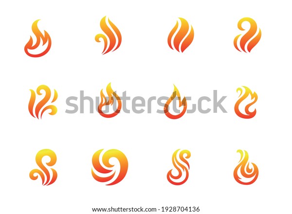 Set Vector Logos Fire Shape Stock Vector (Royalty Free) 1928704136 ...