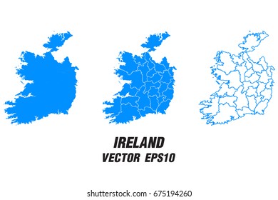 Set Vector Maps Vector Map Irelandvector: เวกเตอร์สต็อก (ปลอดค่า ...