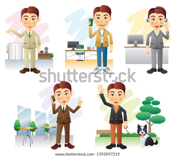 Set Vector Men Cartoon Style Stock Vector (Royalty Free) 1393097219 ...