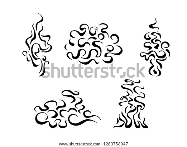 Set Vector Stylized Smoke Vector Simple Stock Vector (Royalty Free ...