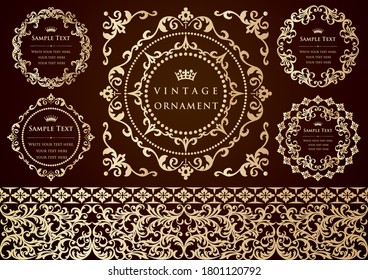 Set Vintage Elements Design Frames Borders Stock Vector (Royalty Free) 1801120792 | Shutterstock