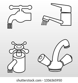 Set Water Taps Vector Image Stock Vector (Royalty Free) 1336365956 ...