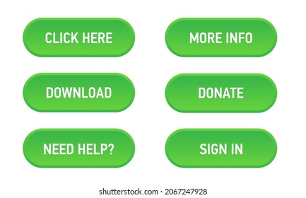Set Web Buttons Green Rounded Buttons Stock Vector (Royalty Free ...