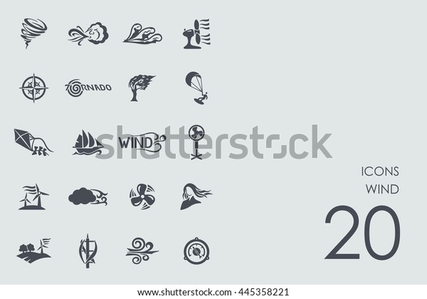 Set Wind Icons Stock Vector (Royalty Free) 445358221 | Shutterstock