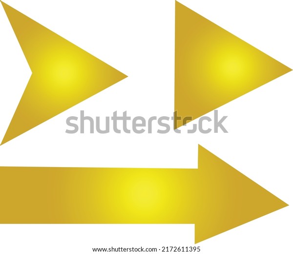 Set Yellow Arrows Vector Editable Illustration Stock Vector (Royalty ...
