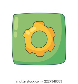 Setting Button Icon Flat Isolated Stock Vector (Royalty Free ...