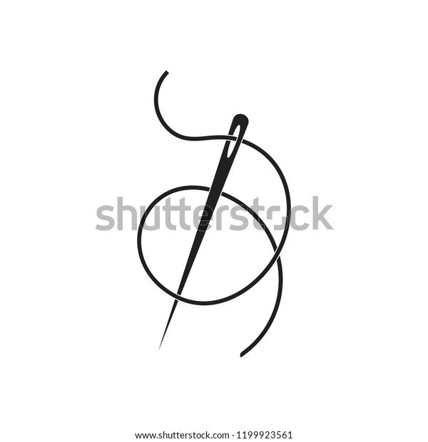 Sewing Needle Thread Monogram Logo Vector Stock Vector (Royalty Free ...