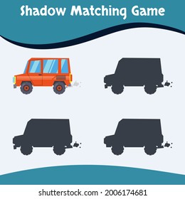 Vector Illustration Educational Shadow Matching Game Stock Vector ...