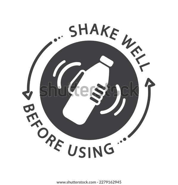 Shake Well Before Using Label Icon Stock Vector (Royalty Free ...