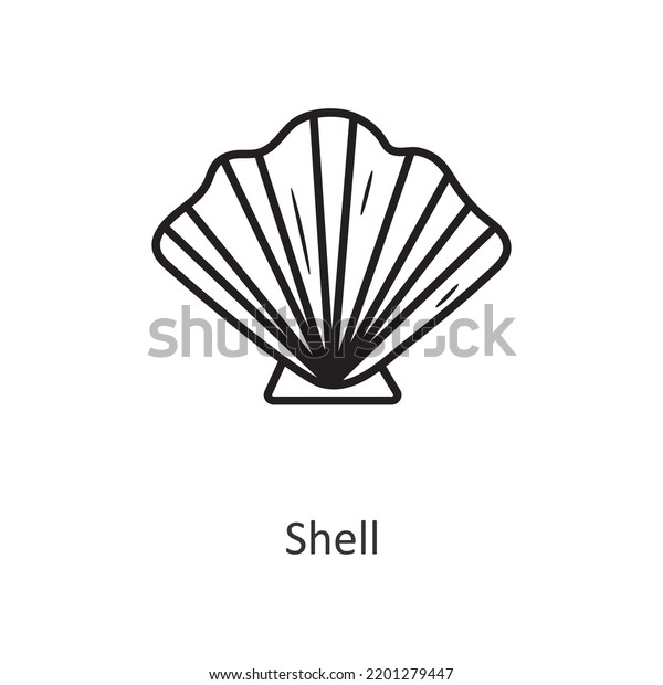 Shell Vector Outline Icon Design Illustration Stock Vector (Royalty ...