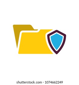Shield Folder Icon Design: เวกเตอร์สต็อก (ปลอดค่าลิขสิทธิ์) 1074662249 ...