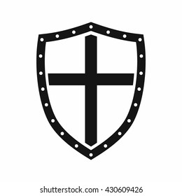 Sword Isolated Silhouette Vector Christian Shield Stock Vector (Royalty ...