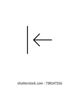 Shift Left Vector Icon Line Symbol Stock Vector (Royalty Free ...
