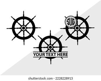 Ship Wheel Monogram Printable Vector Illustration Stock Vector (Royalty ...