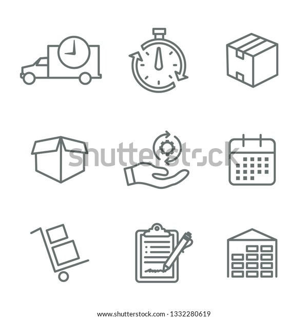 Shipping Receiving Icon Set Boxes Warehouse Stock Vector (Royalty Free ...