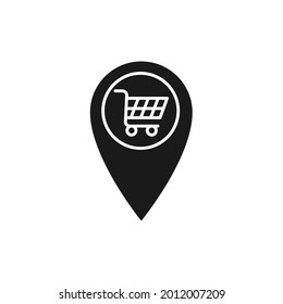 Shopping Cart Location Icon Vector Design Stock Vector (Royalty Free ...
