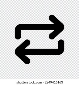 Shuffle Repeat Outline Icon Transparent Background Stock Vector (Royalty Free) 2249416163 ...