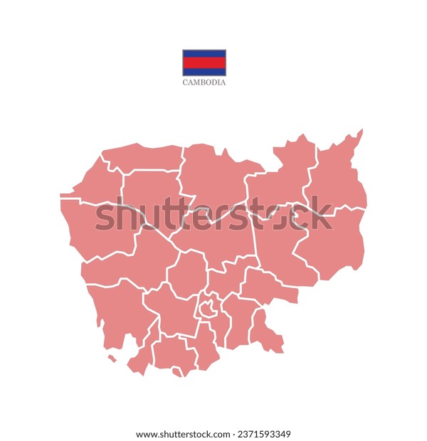 Silhouette Colored Red Cambodia Map Stock Vector (Royalty Free) 2371593349 | Shutterstock