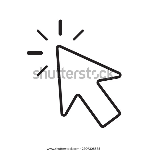 Silhouette Cursor Touching Touch Icon Arrow Stock Vector (Royalty Free ...