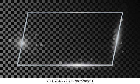 Silver Glowing Rectangular Shape Frame Sparkles Stock Vector (Royalty Free) 2026699901 ...
