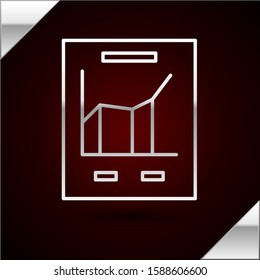 Silver Line Document Graph Chart Icon Stock Vector (Royalty Free ...