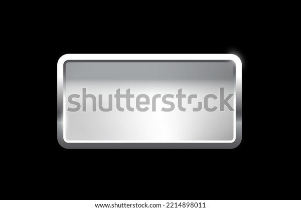 Silver Rectangle Button Frame Vector Illustration Stock Vector (Royalty ...