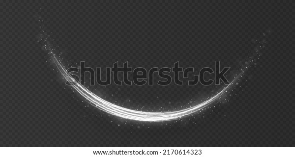 Silver Sparkle Wave Light Effect Isolated Stock Vector (Royalty Free ...