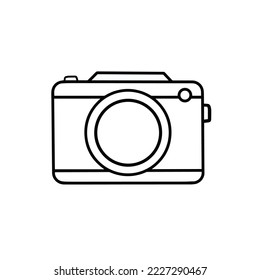 Simple Black Outline Camera Icon Stock Vector (Royalty Free) 2227290467 ...