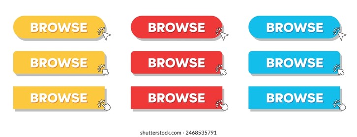 Browse Button Click Cursor Modern Simple Stock Vector (Royalty Free) 2468534763 | Shutterstock