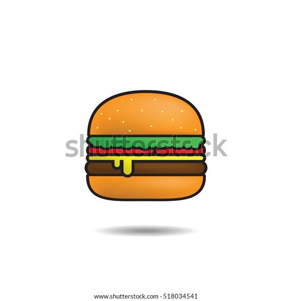 Simple Burger Icon Stock Vector (Royalty Free) 518034541 | Shutterstock