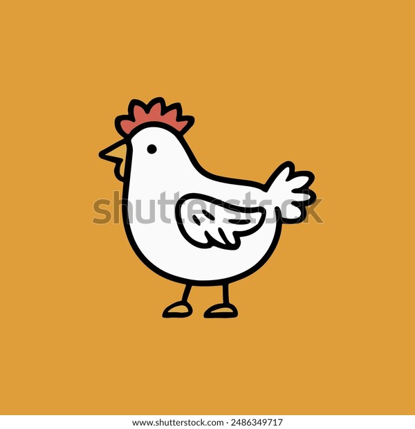Simple Chicken Vector One Line Illustration Stock Vector (Royalty Free ...