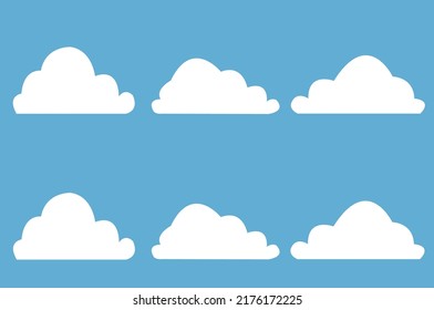 Simple Clouds Set Blue Background Stock Vector (Royalty Free ...
