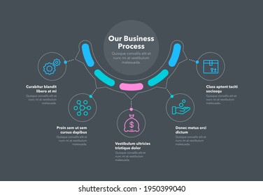 Simple Concept Business Process Diagram Five Stock Vector (Royalty Free ...