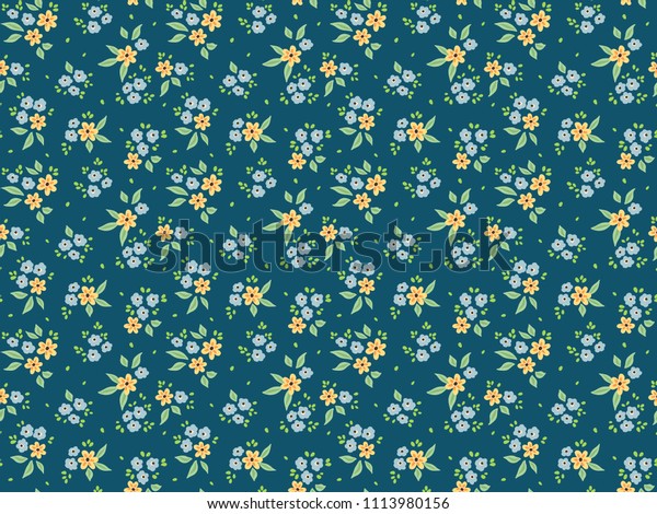 Simple Cute Pattern Small Blue Yellow Stock Vector (Royalty Free ...