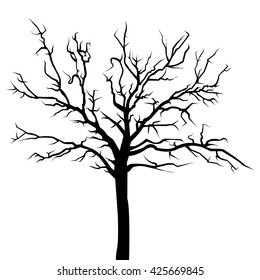 Simple Drawing Tree Silhouette Isolated Illustration Stock Vector ...