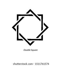 Simple Elegant Logo Double Square Stock Vector (Royalty Free ...