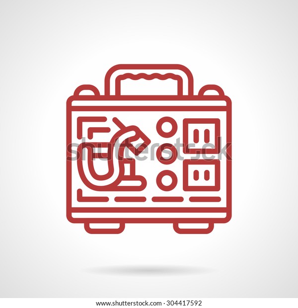 Simple Flat Red Line Design Vector Stock Vector (Royalty Free ...