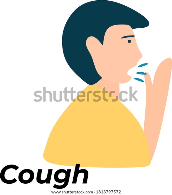 Simple Flat Vector Illustration Man Cough Stock Vector (Royalty Free ...
