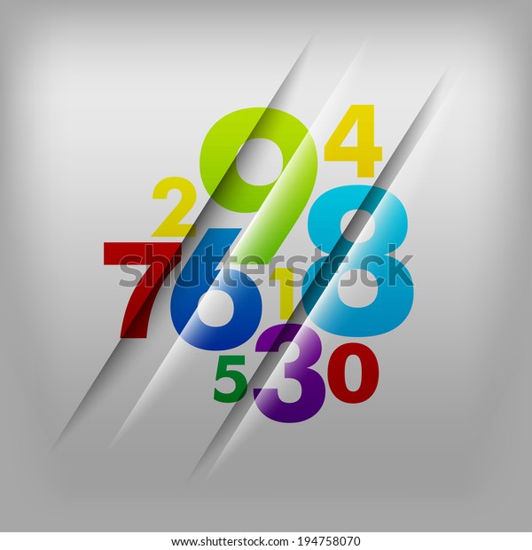 Simple Gray Background Colors Numbers Vector Stock Vector (Royalty Free ...