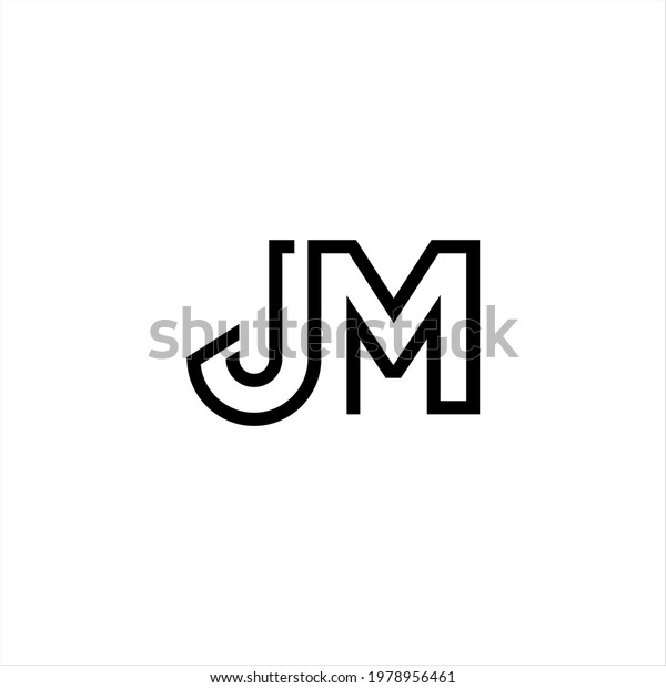 Simple Initial Jm Letter Logo Design Stock Vector (Royalty Free ...