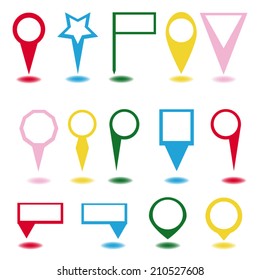Simple Map Markers Stock Vector (Royalty Free) 210527608 | Shutterstock