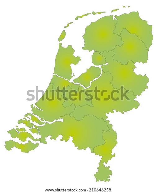 Simple Map Netherlands Stock Vector (Royalty Free) 210646258 | Shutterstock