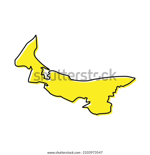 Simple Outline Map Prince Edward Island Stock Vector (Royalty Free ...