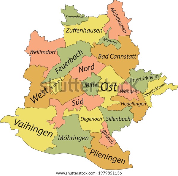 Simple Pastel Vector Map Black Borders Stock Vector (Royalty Free ...