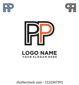 Simple Pp Initial Logo Design Template Stock Vector (Royalty Free ...