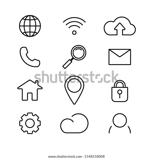 Simple Set Web Vector Line Icons Stock Vector (Royalty Free) 1548558008 ...