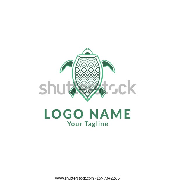 Simple Turtle Shield Logo Template Stock Vector (Royalty Free ...