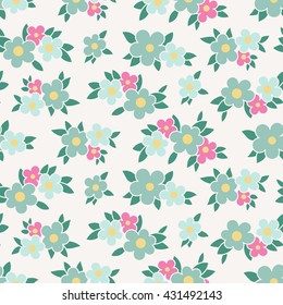Simple Vector Flower Pattern On Light Stock Vector (Royalty Free ...
