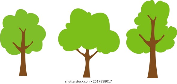 Green Trees Flat Vector Illustration Beautiful Stock Vector (Royalty ...